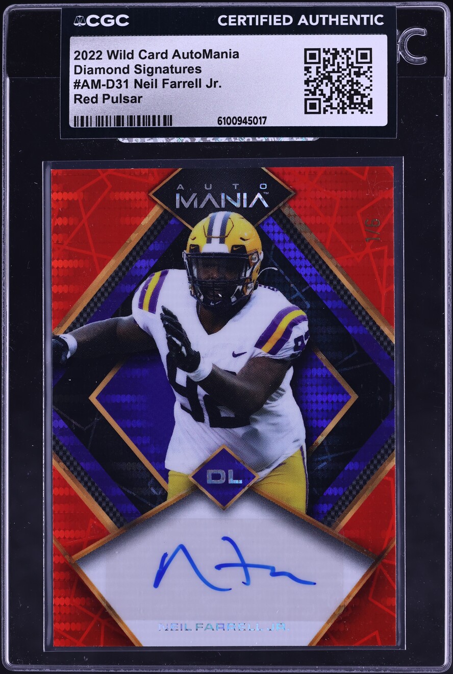 2022 Wild Card AutoMania Diamond Red Pulsar Neil Farrell Jr. ROOKIE ...
