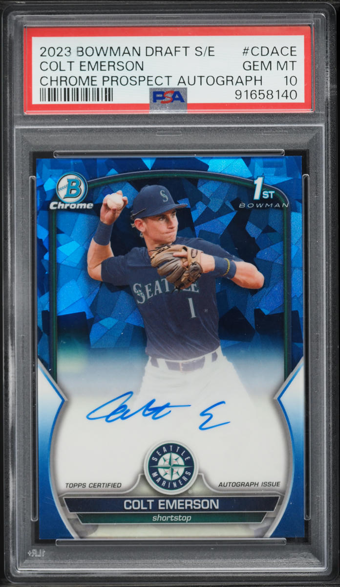 2023 Bowman Chrome Draft Sapphire Colt Emerson PROSPECT AUTO /199 #CDA ...