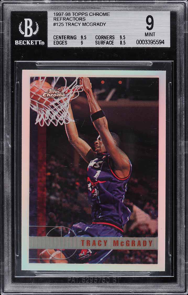 1997 Topps Chrome Refractor Tracy McGrady ROOKIE #125 BGS 9 MINT on ...