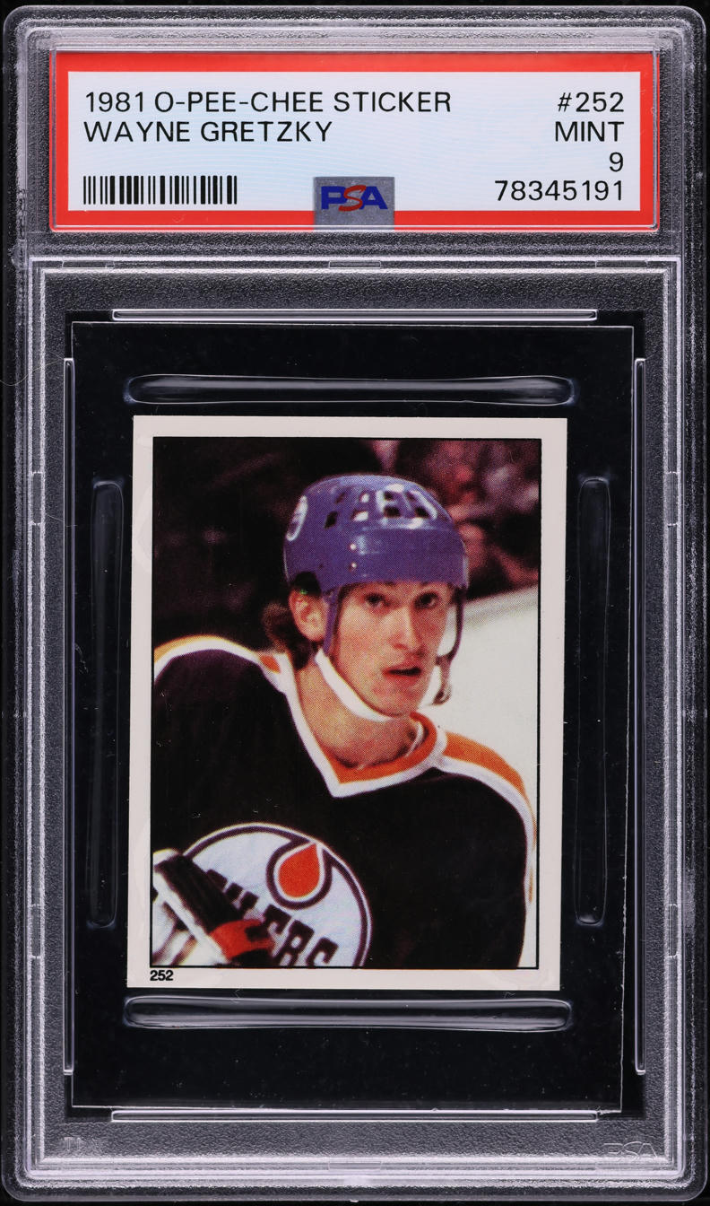1981 O-Pee-Chee Hockey Sticker Wayne Gretzky #252 PSA 9 MINT on ...