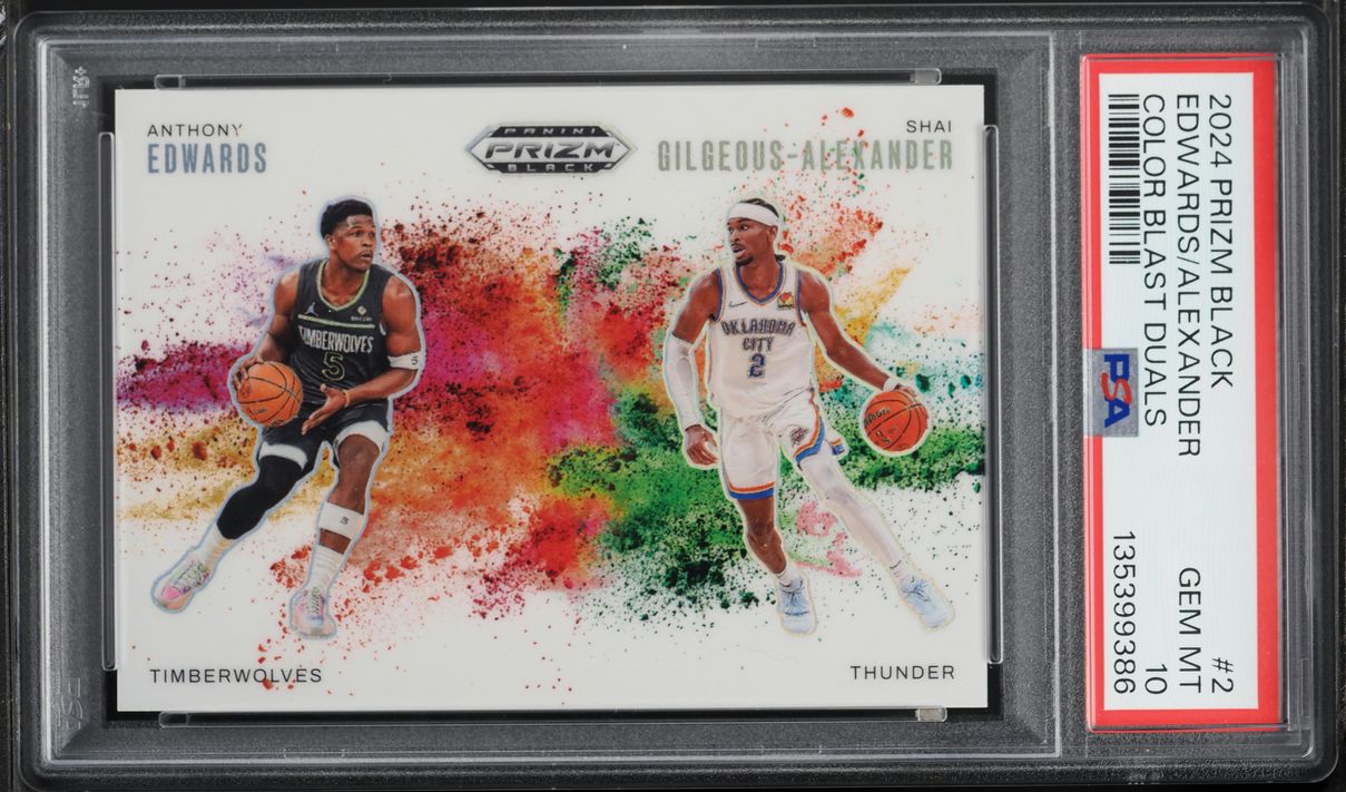 2024 Panini Prizm Black Color Blast Duals Anthony Edwards Shai Gilgeous ...