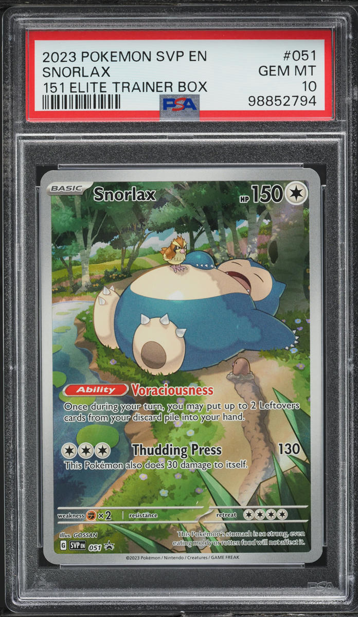 2023 Pokemon SV 151 Black Star Promo ETB Snorlax #51 PSA 10 GEM MINT on ...