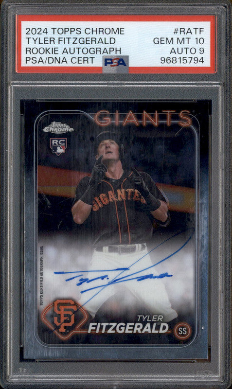 2024 Topps Chrome Rookie Autograph Tyler Fitzgerald RC Auto PSA 10 on ...
