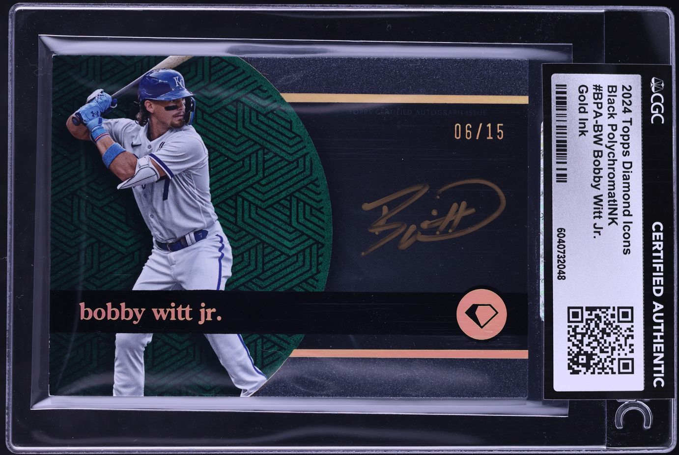 2024 Topps Diamond Icons Black PolychromatINK Bobby Witt Jr. AUTO /15 ...