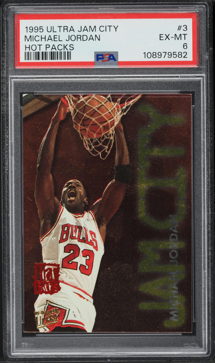 1995 Ultra Jam City Hot Packs Michael Jordan #3 PSA 6 EXMT on Fanatics Collect