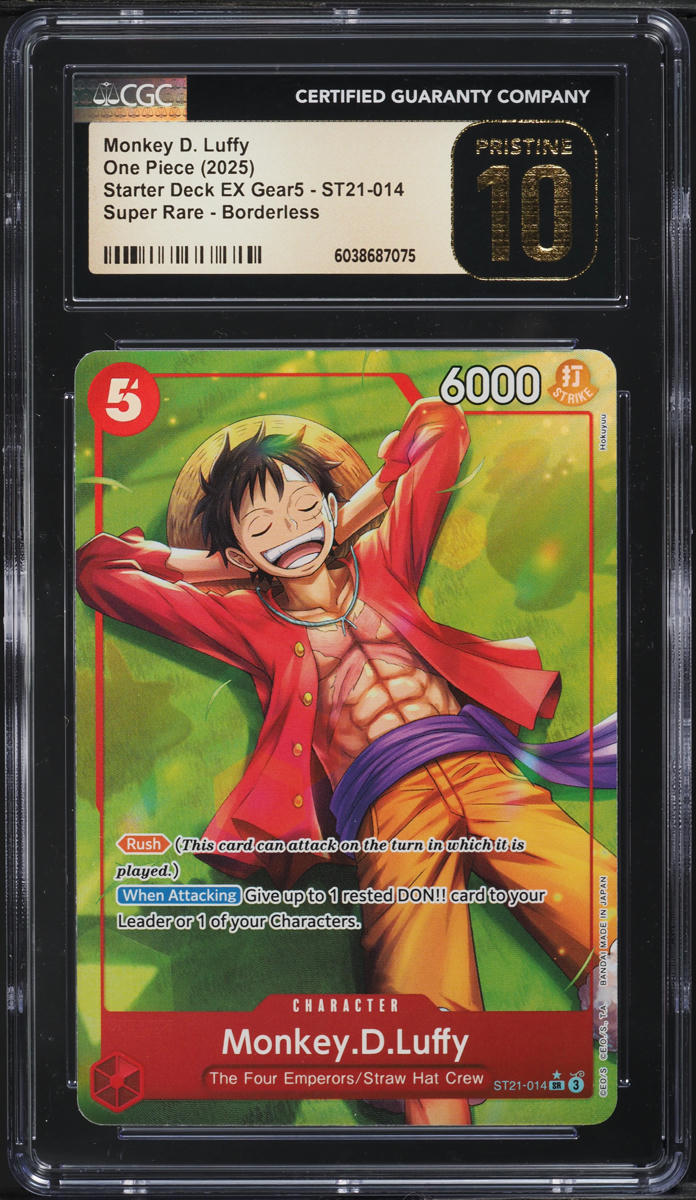2025 One Piece Starter Deck EX Gear5 Borderless Monkey D. Luffy #ST21-014 CGC 10 on Fanatics Collect