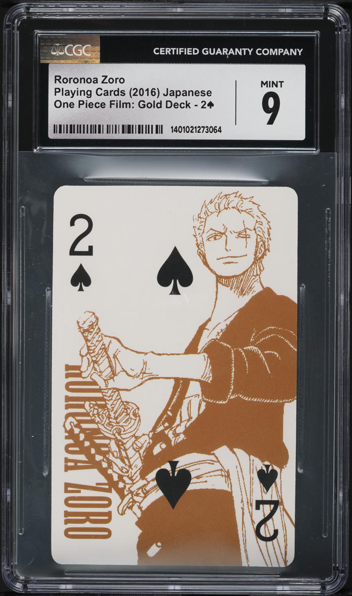2016 One Piece Playing Cards Golden Deck Zoro Roronoa #2 CGC 9 MINT on ...
