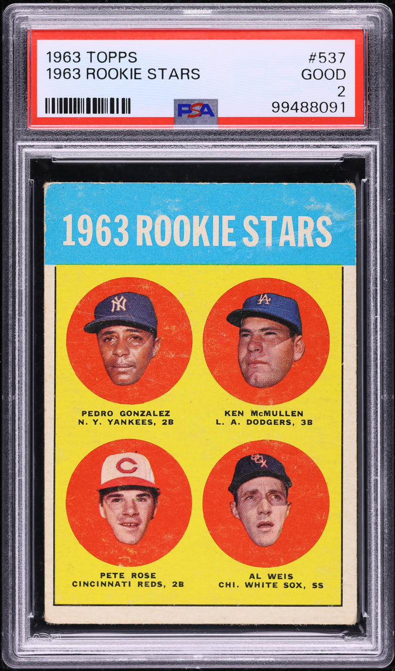 1963 Topps Pete Rose ROOKIE #537 PSA 2 GD on Fanatics Collect