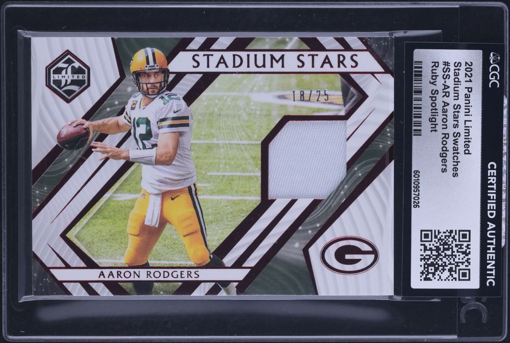 2021 Panini Limited Stadium Star Ruby Spotlight Aaron Rodgers PATCH /25 ...