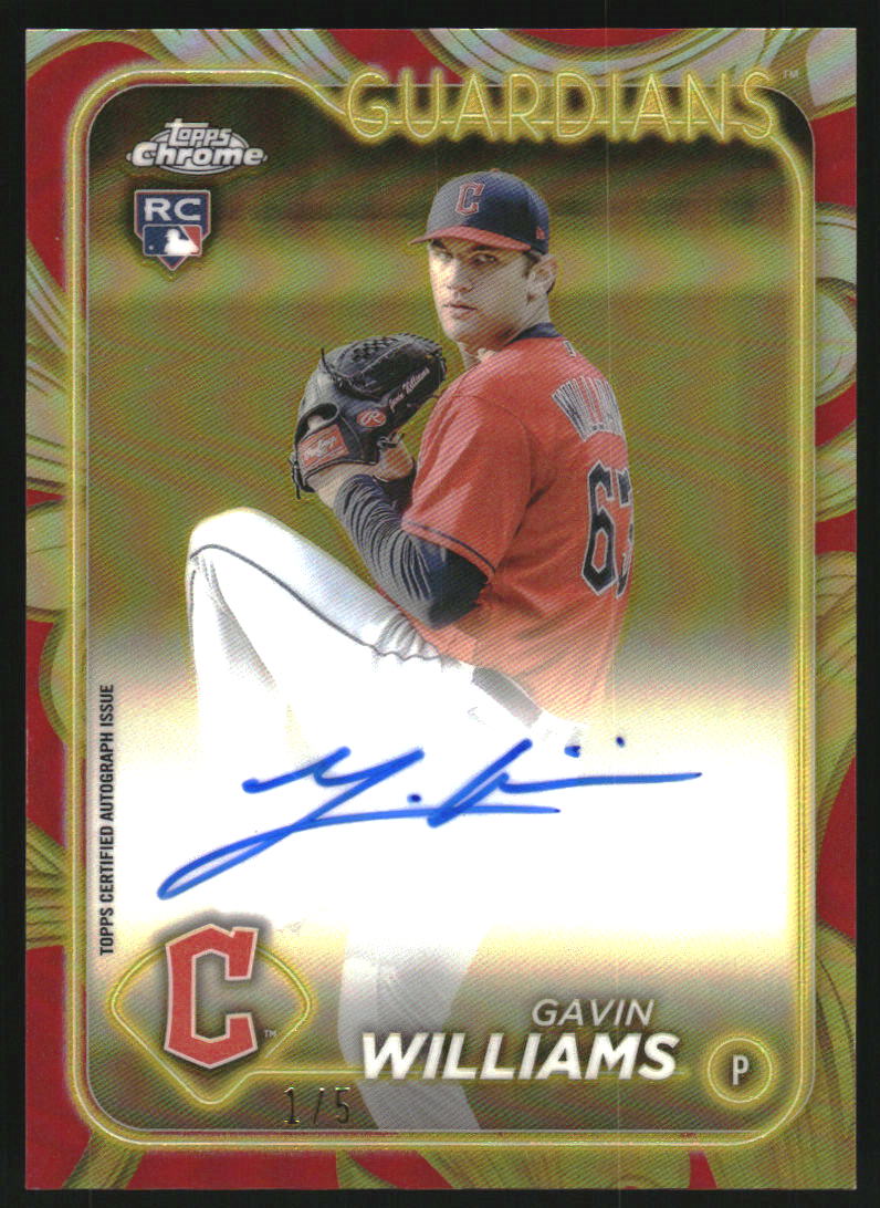 2024 Topps Chrome Gilded Collection Gold Auto Red Gold Gavin Williams ...
