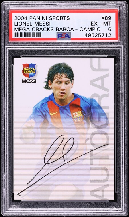 2004 Panini Sports Mega Cracks Barca Campeon Lionel Messi ROOKIE #89 ...