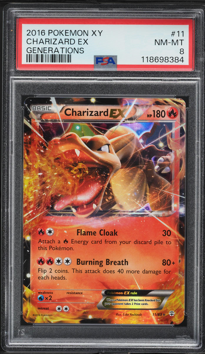 2016 Pokemon XY Generations Charizard EX #11 PSA 8 NM-MT on Fanatics ...