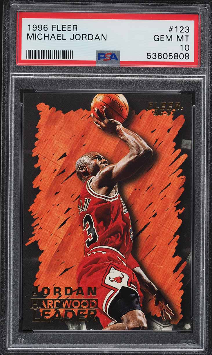 1996 Fleer Hardwood Leader Michael Jordan #123 PSA 10 GEM MINT on ...