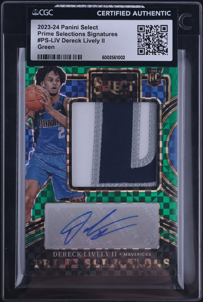 2023 Select Green Dereck Lively II ROOKIE PATCH AUTO /5 #PS-LIV CGC AUTH on Fanatics Collect