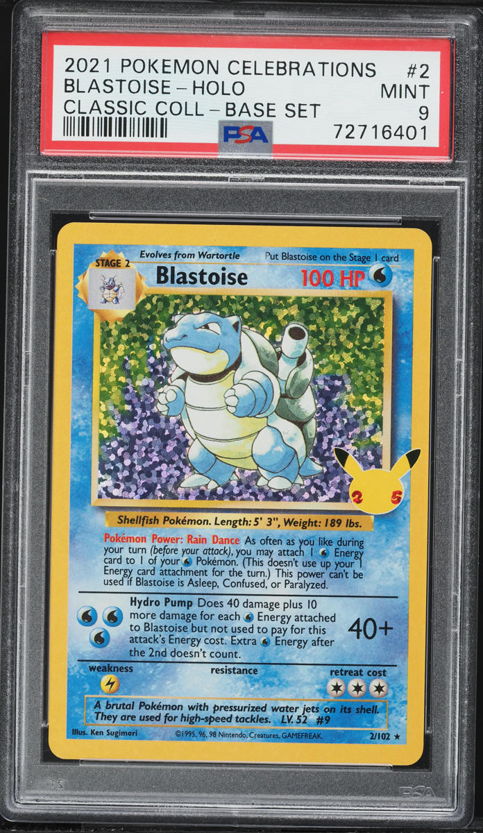 2021 Pokemon Sword & Shield Celebrations Classic Holo Blastoise #2 PSA ...