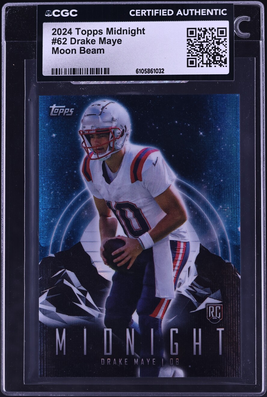 2024 Topps Midnight Moon Beam Drake Maye ROOKIE #62 CGC AUTH on ...