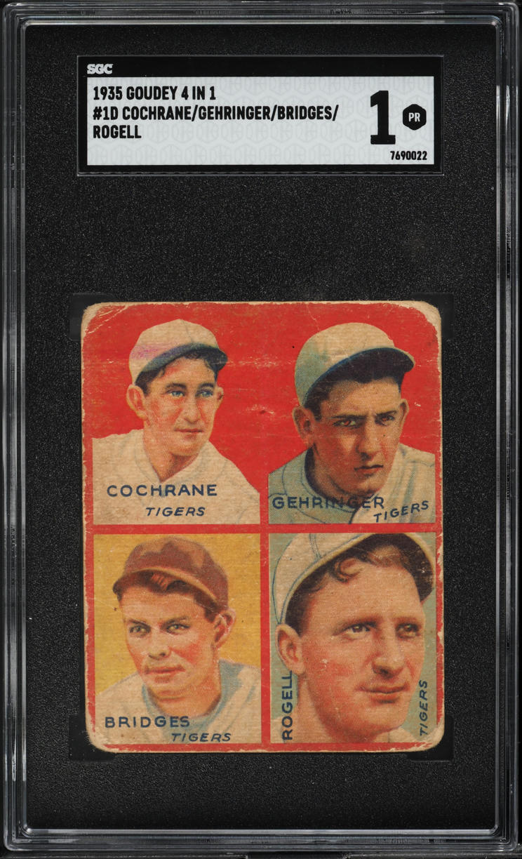 1935 Goudey 4 In 1 Cochrane Gehringer Bridges Rogell #1D SGC 1 PR on ...