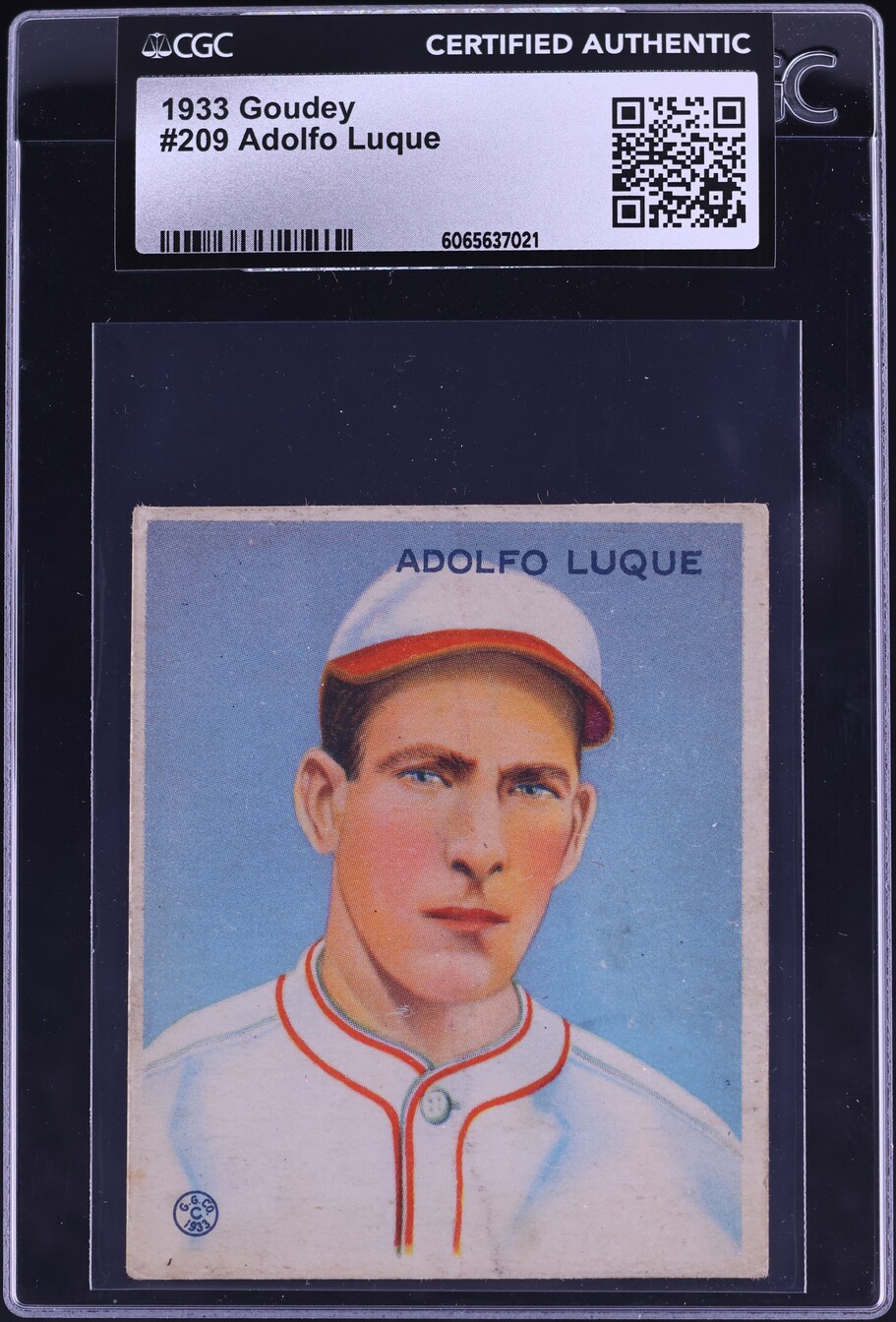 1933 Goudey Adolfo Luque #209 CGC AUTH on Fanatics Collect