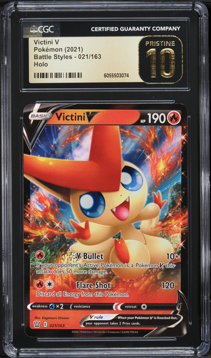 2021 Pokemon Sword & Shield Battle Styles Victini V #21 CGC 10 PRISTINE ...