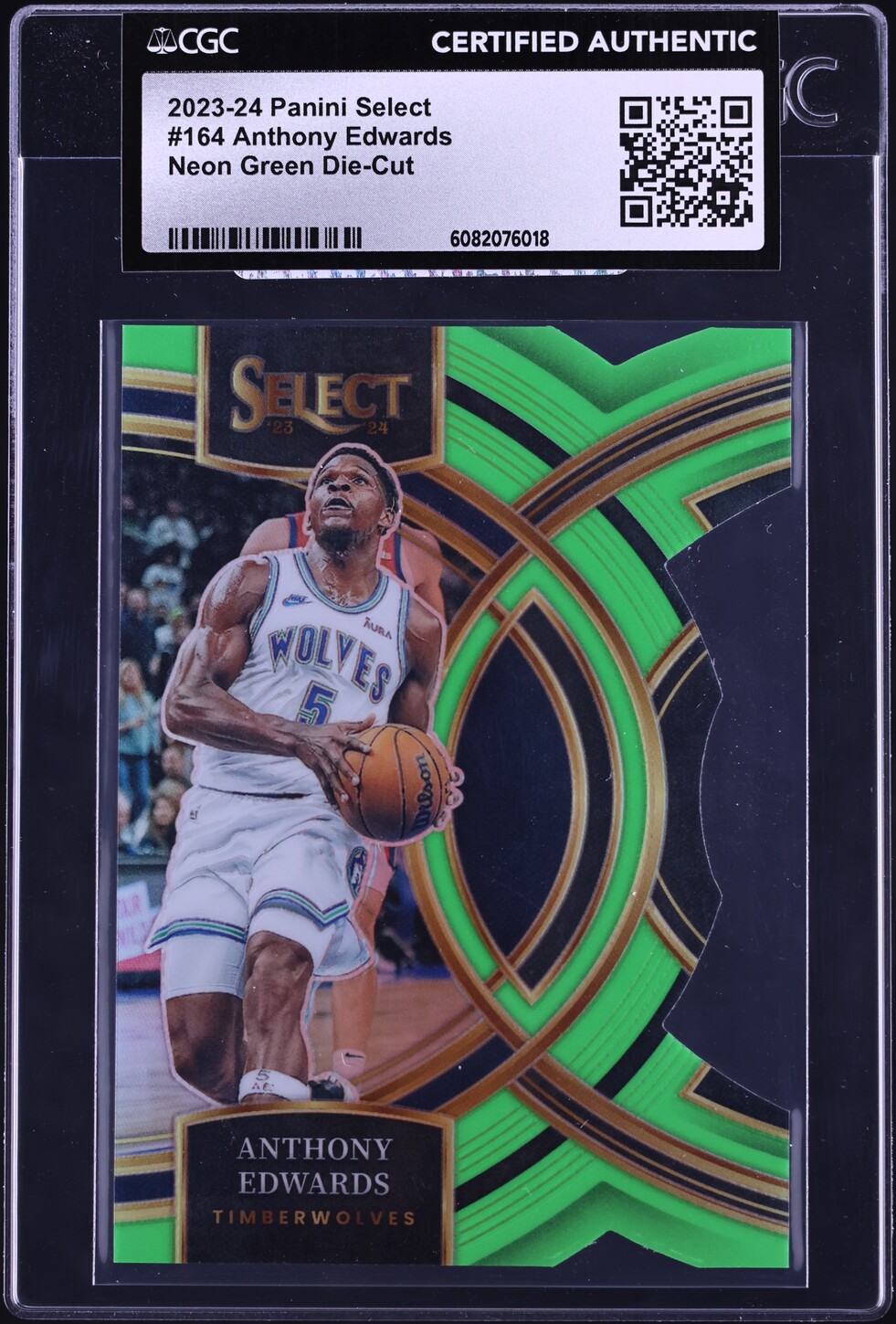 2023 Select Premier Level Neon Green Die-Cut Anthony Edwards /75 #164 ...
