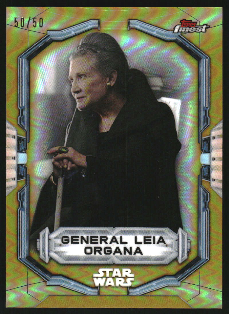 2022 Finest Star Wars Gold Refractors #114 General Leia Organa /50 on ...