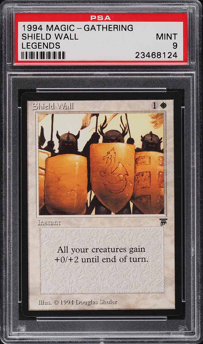 1994 Magic The Gathering MTG Legends Shield Wall PSA 9 MINT on Fanatics ...