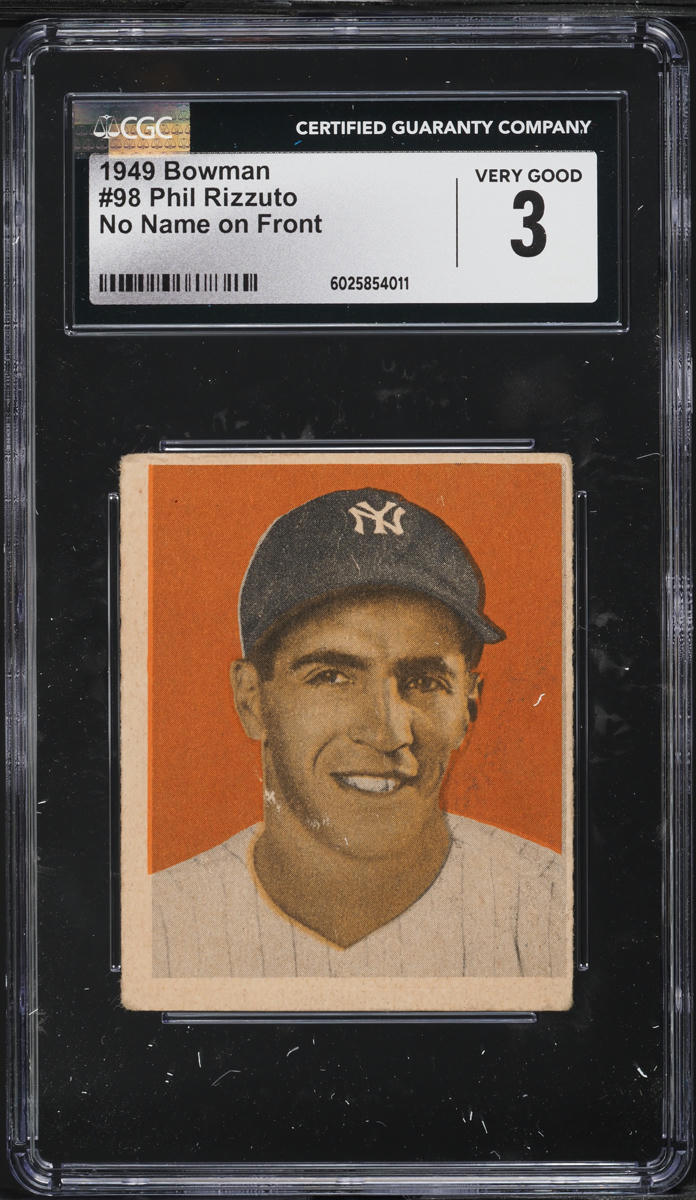 1949 Bowman Phil Rizzuto NO NAME ON FRONT #98 CGC 3 VG on Fanatics Collect