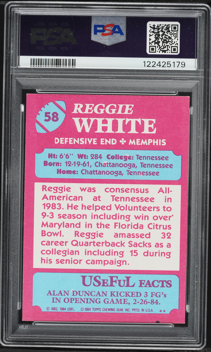 1984 Topps USFL Reggie White ROOKIE #58 PSA 6 EXMT on Fanatics Collect
