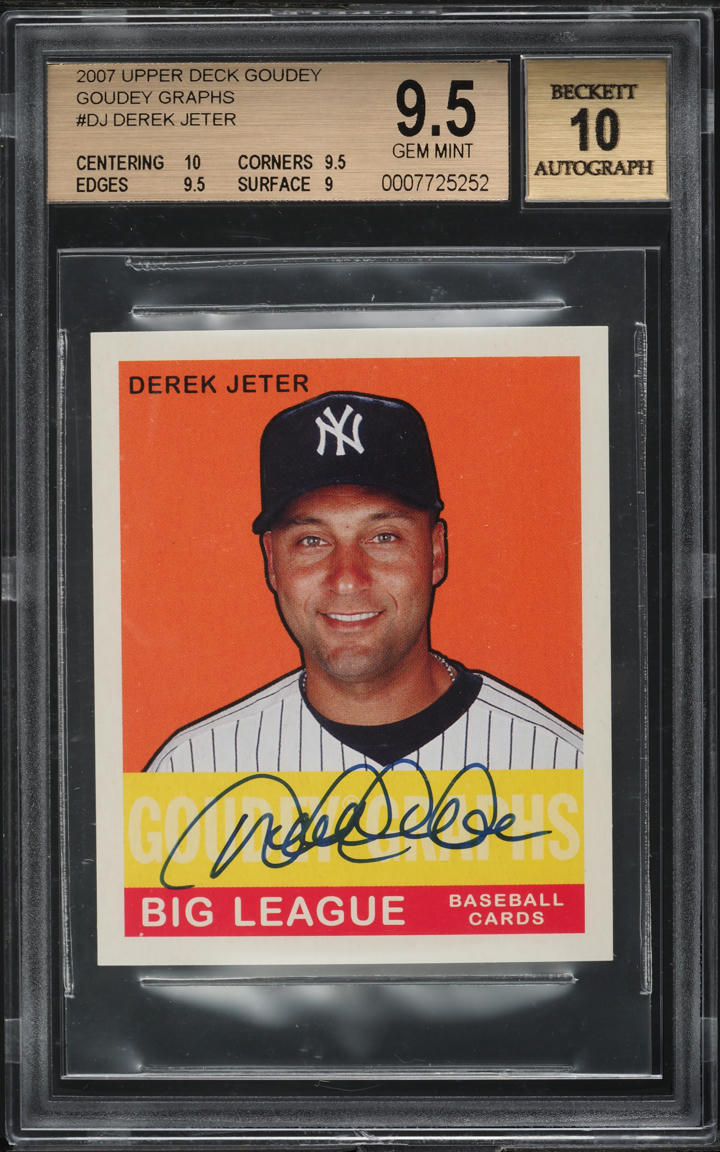 2007 Upper Deck Goudey Graphs Derek Jeter AUTO #DJ BGS 9.5 GEM MINT on ...