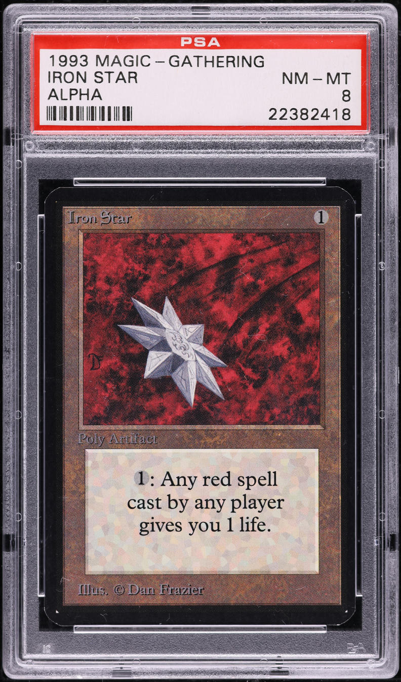 1993 Magic The Gathering MTG Alpha Iron Star PSA 8 NM-MT on Fanatics ...