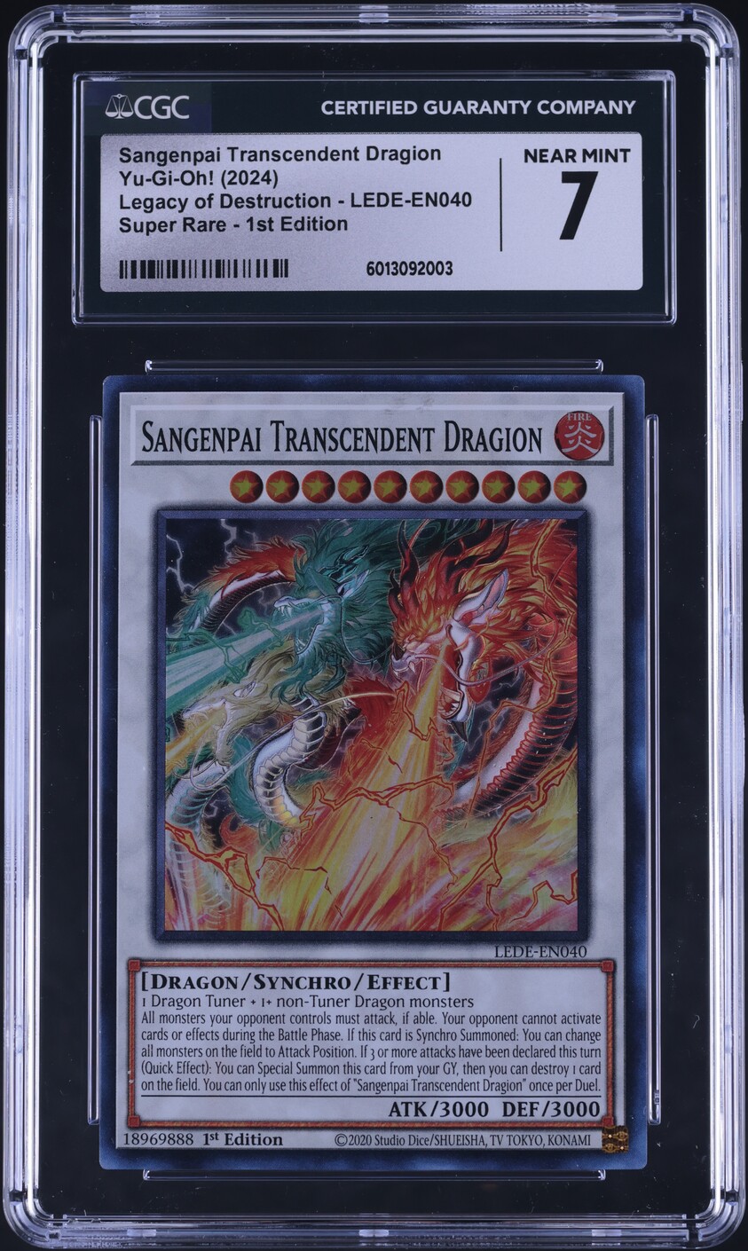 2024 Yu-Gi-Oh! LEDE 1st Edition Sangenpai Transcendent Dragion #LEDE-EN040 CGC 7 on Fanatics Collect