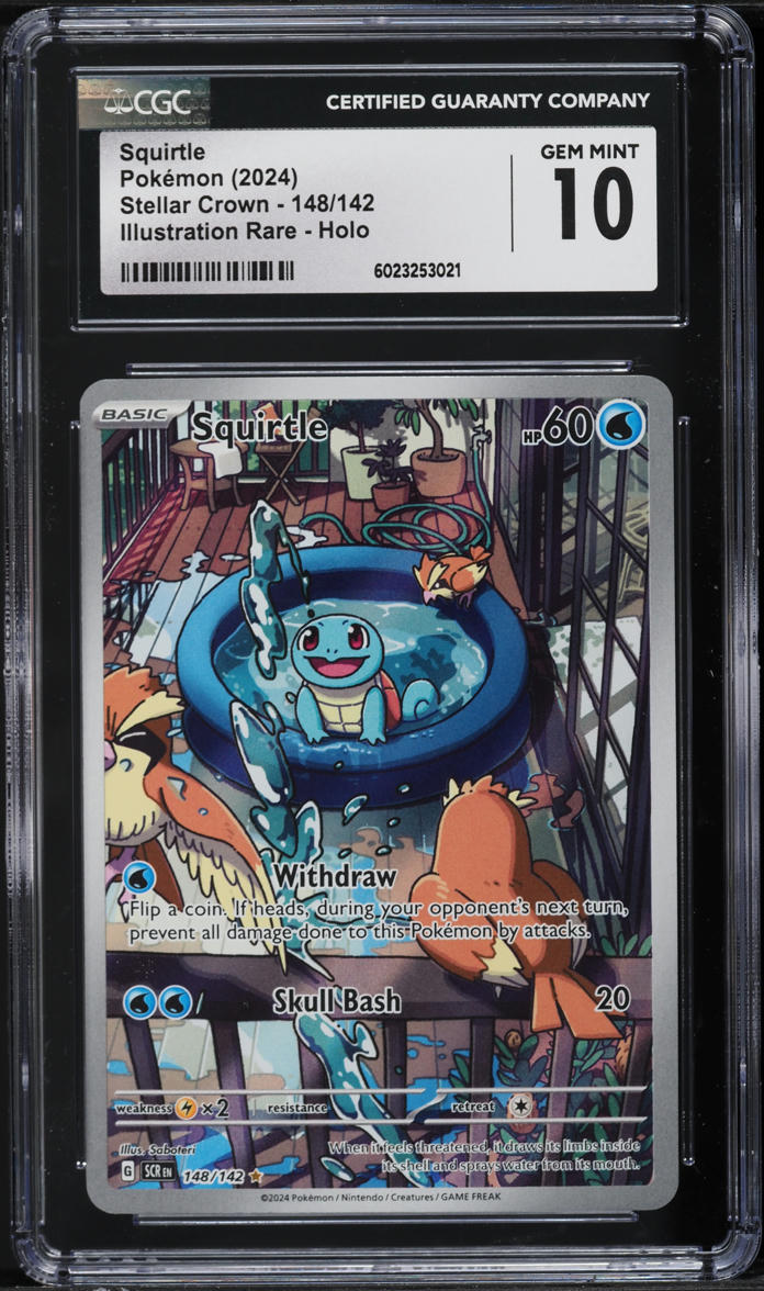 2024 Pokemon Scarlet & Violet Stellar Crown Art Rare Squirtle #148 CGC 10 GEM on Fanatics Collect