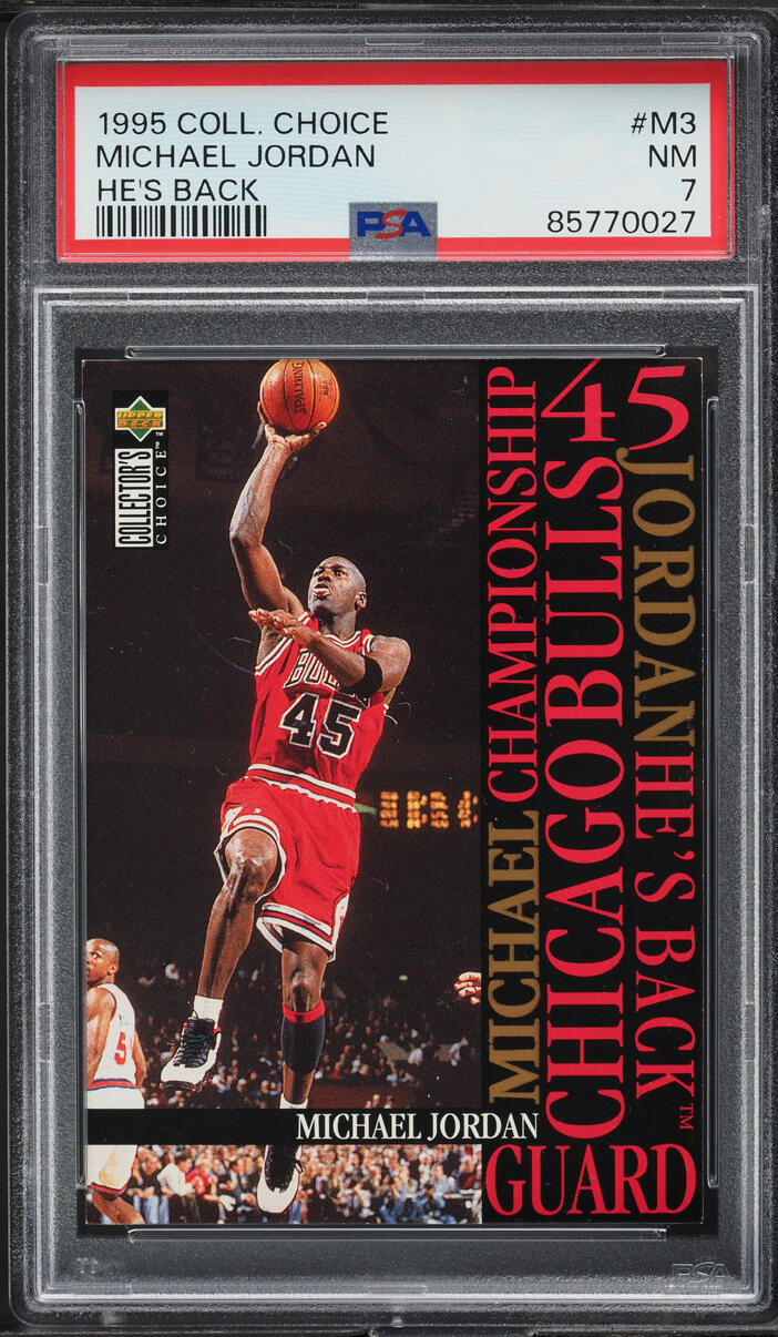 1995 Collector's Choice MJ He's Back Michael Jordan #M3 PSA 7 NRMT on ...