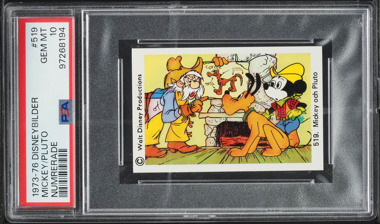 1973 Disneybilder Numrerade Mickey Mouse & Pluto #519 PSA 10 GEM MINT on Fanatics Collect