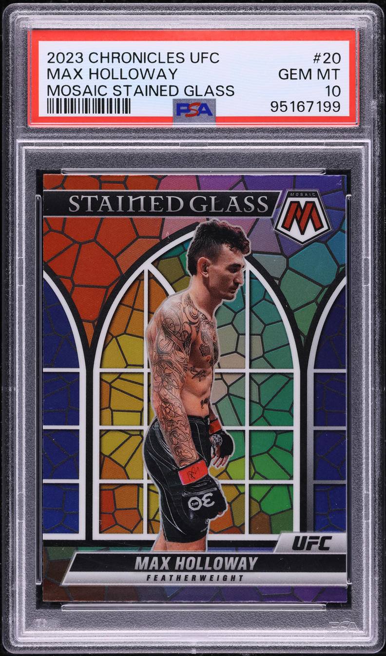 2023 Panini Chronicles UFC Mosaic Stained Glass Max Holloway #20 PSA 10 ...