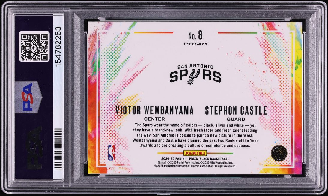 2024 Panini Prizm Black Color Blast Victor Wembanyama Stephon Castle ...