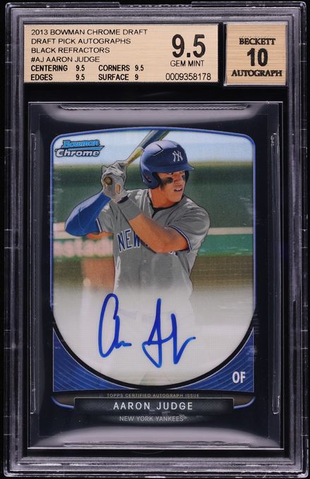 2013 Bowman Chrome Black Refractor Aaron Judge PROSPECT AUTO /35 #BCA ...