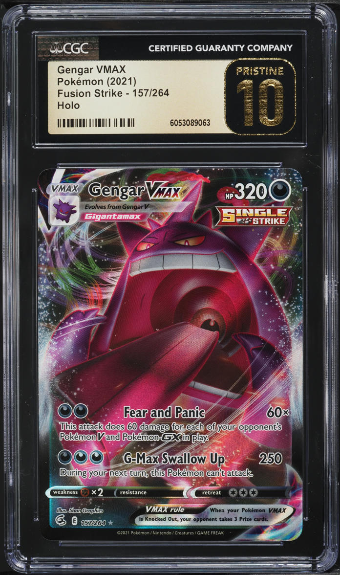 2021 Pokemon Sword & Shield Fusion Strike Gengar VMAX #157 CGC 10 ...