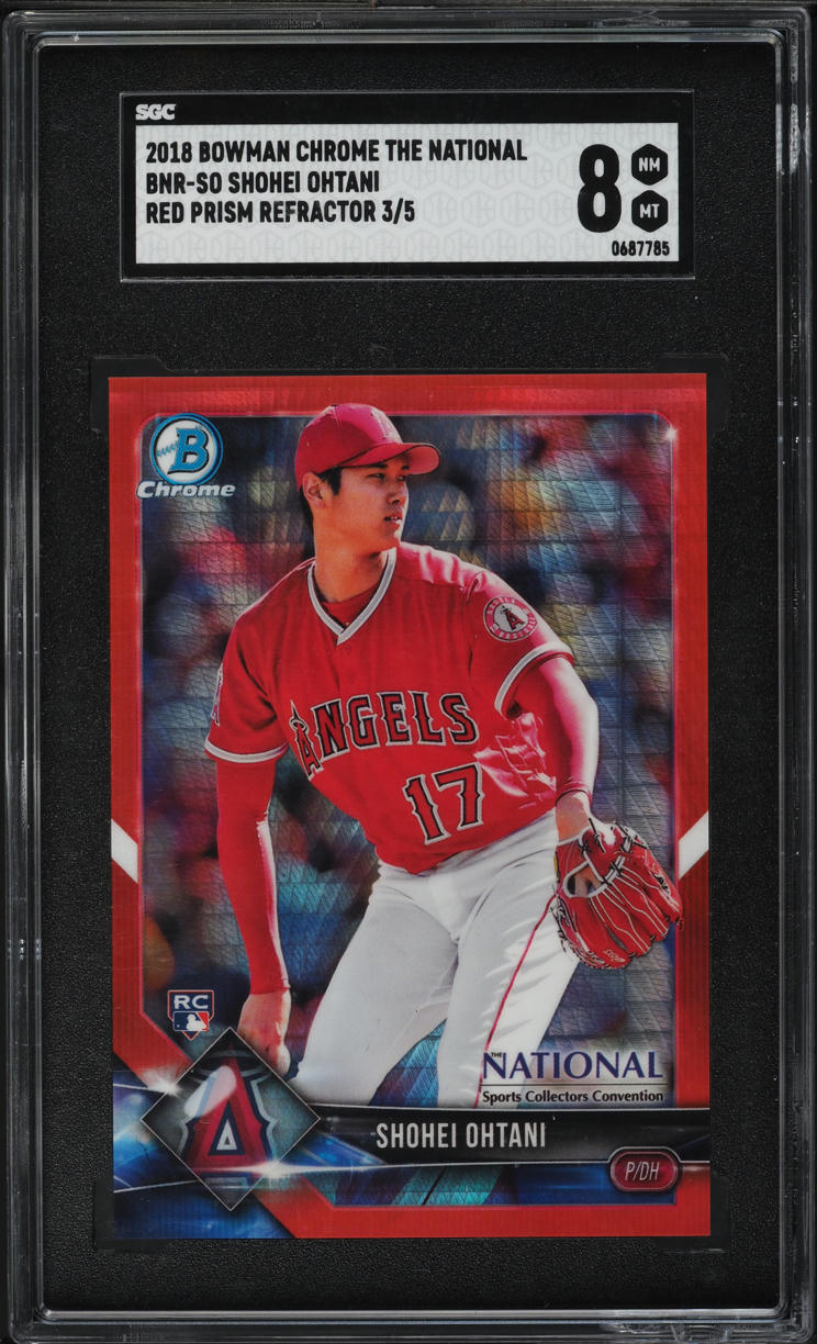 2018 Bowman Chrome The National Red Prism Refractor Shohei Ohtani RC /5 ...