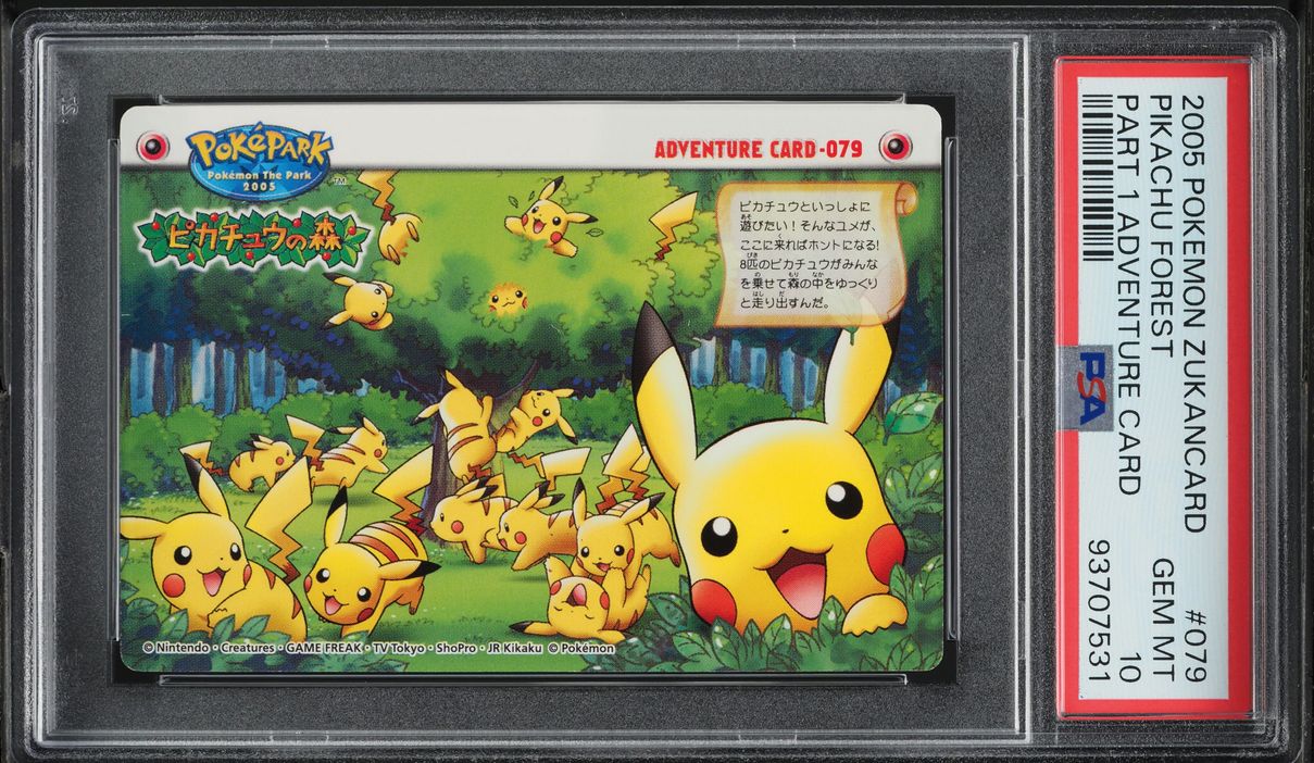 2005 Pokemon Japanese Zukancard Part 1 Adventure Pikachu Forest #79 PSA ...