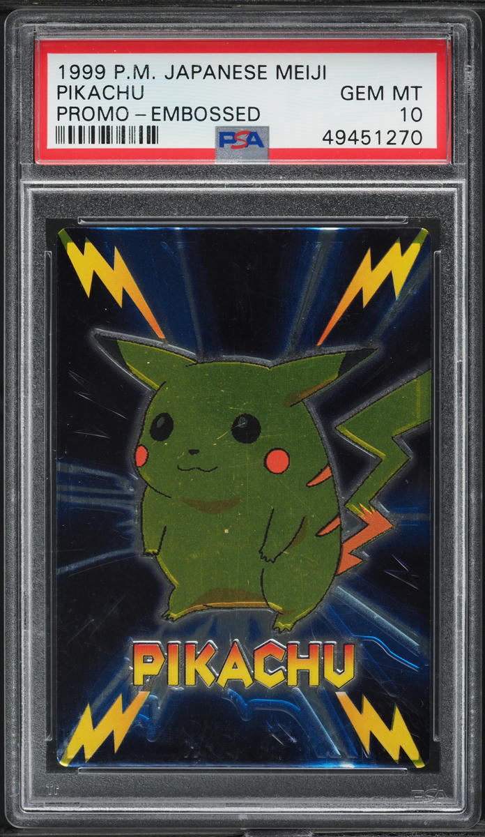 1999 Pokemon Japanese Meiji Promo Embossed Pikachu PSA 10 GEM MINT on ...