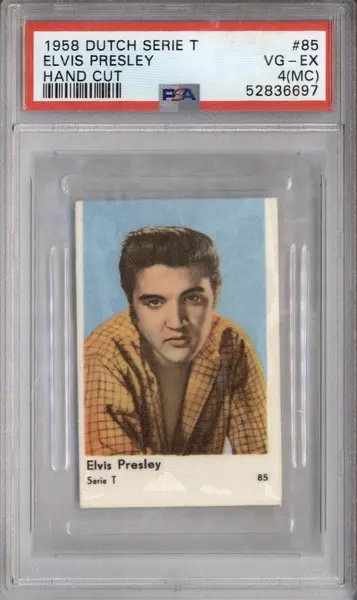 1958 Dutch Serie T Hand Cut #85 Elvis Presley PSA 4 (MC) on Fanatics ...