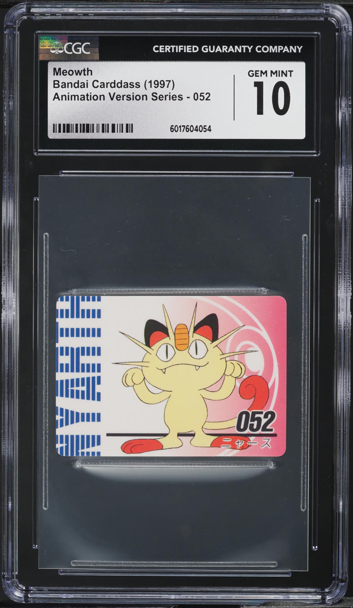 1997 Pokemon Japanese Bandai Carddass Animation Version Meowth #52 CGC ...