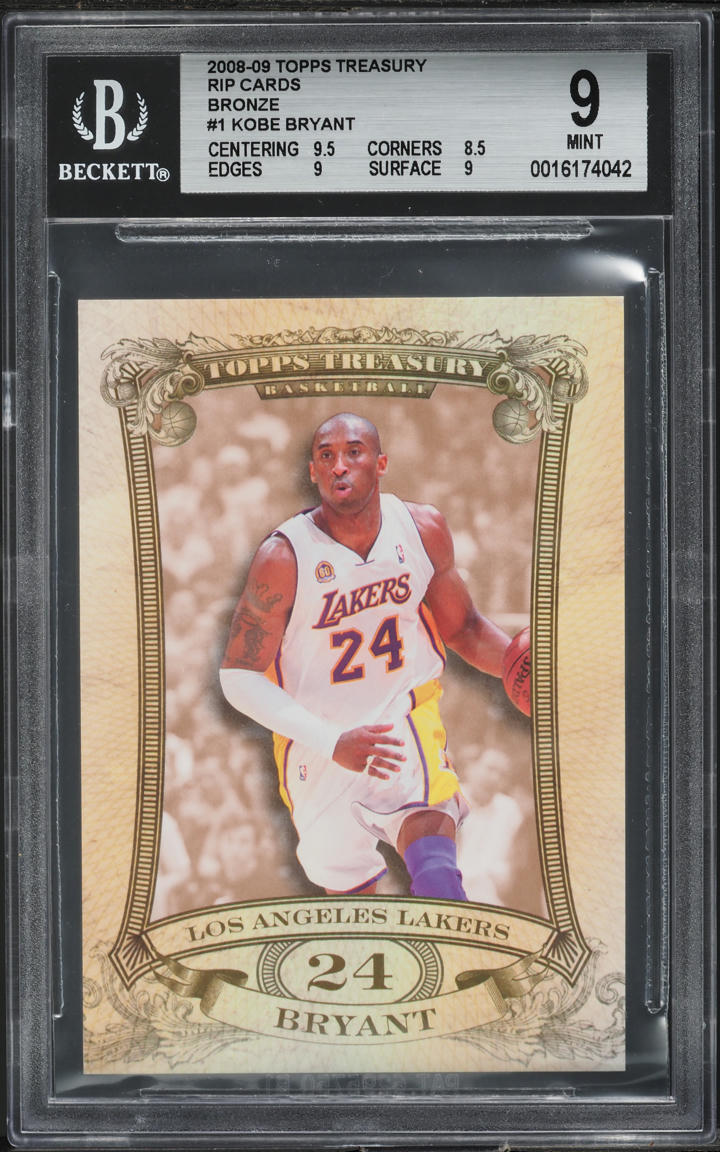 2008 Topps Treasury Rip Cards Bronze Kobe Bryant /99 #1 BGS 9 MINT on ...