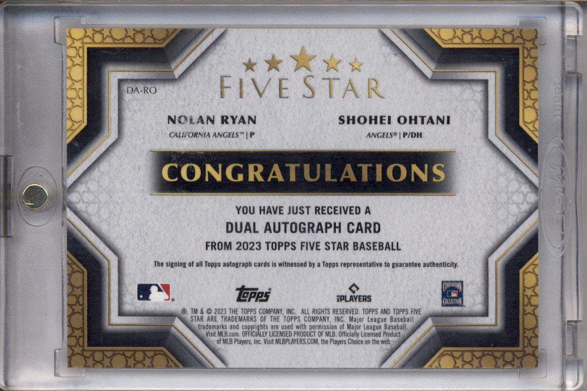 2023 Topps Five Star Dual Autographs #DARO Shohei Ohtani Nolan Ryan ...