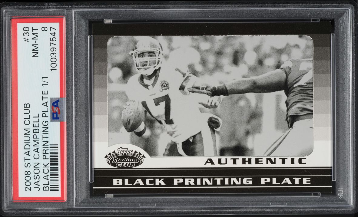 2008 Stadium Club Black Printing Plate Jason Campbell 1/1 #38 PSA 8 NM ...