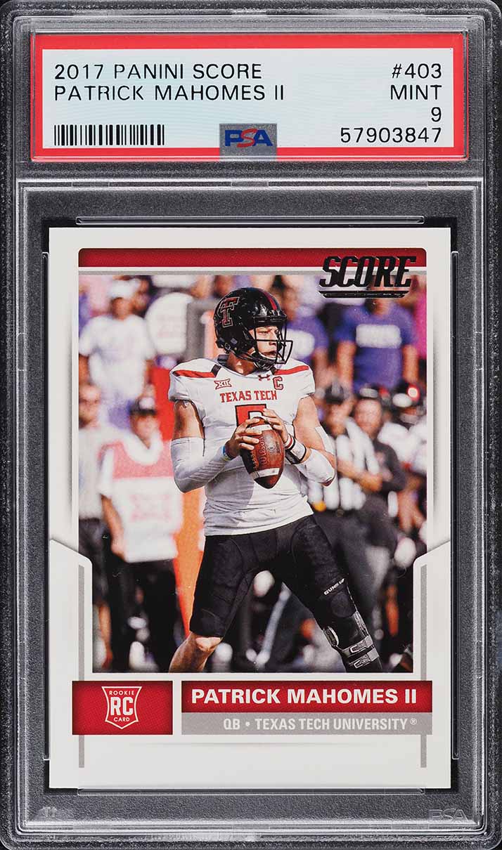 2017 Score Football Patrick Mahomes II ROOKIE #403 PSA 9 MINT on ...
