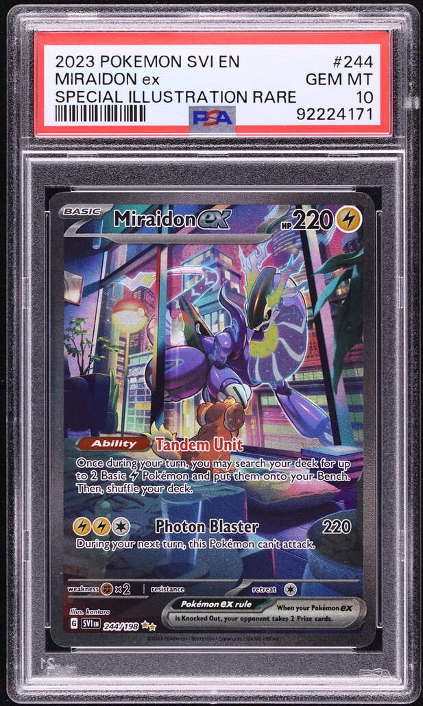 2023 Pokemon Scarlet & Violet SIR Miraidon ex #244 PSA 10 GEM MINT on ...
