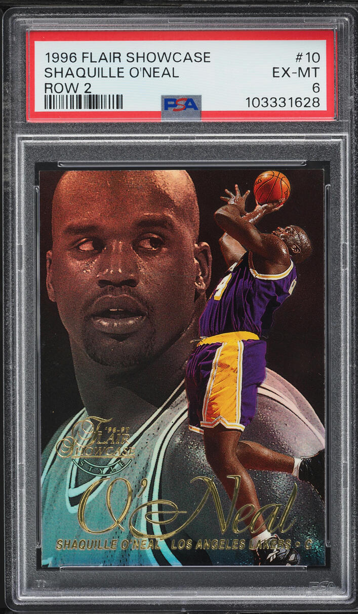1996 Flair Showcase Row 2 Shaquille O'Neal #10 PSA 6 EXMT on Fanatics ...