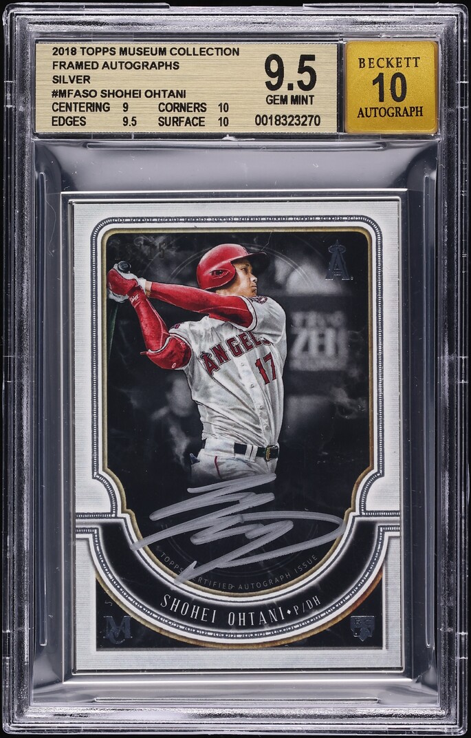 2018 Topps Museum Collection Framed Silver Shohei Ohtani ROOKIE AUTO ...